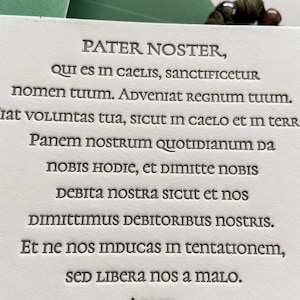 Our Father latin A1 Letterpress Prayer Card - Etsy