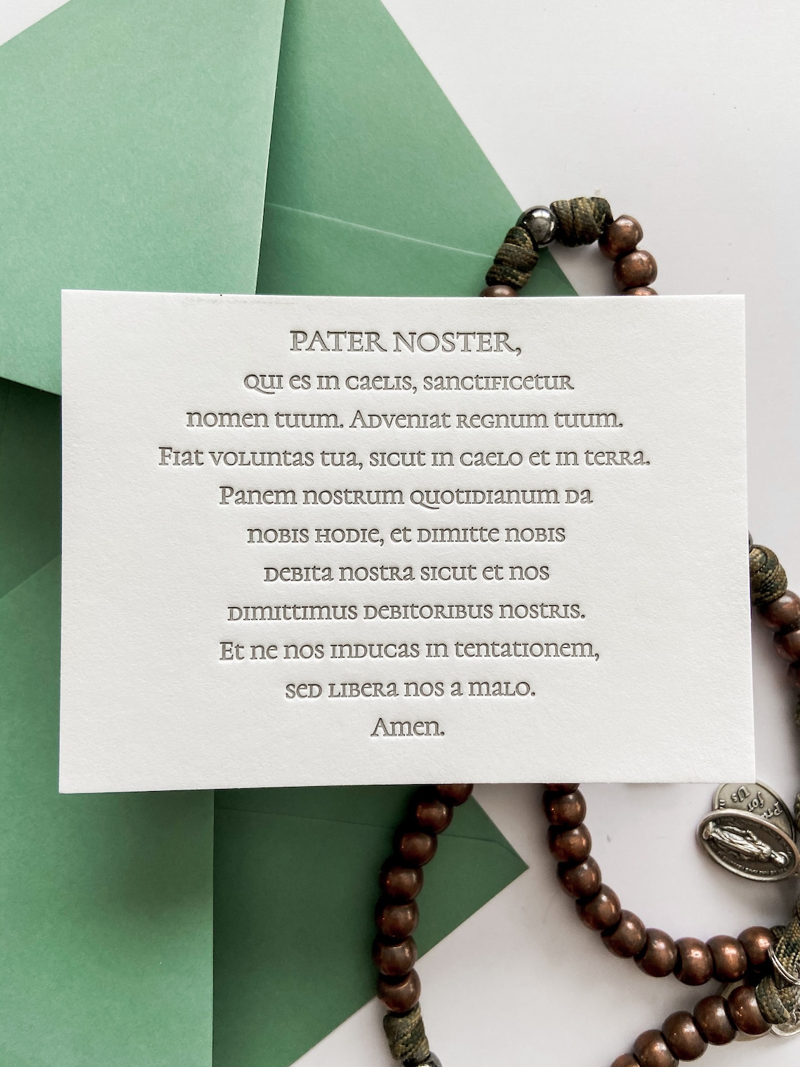 Our Father latin A1 Letterpress Prayer Card - Etsy UK