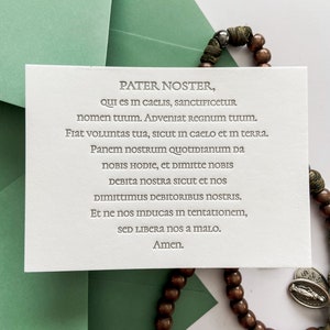 Our Father latin A1 Letterpress Prayer Card - Etsy