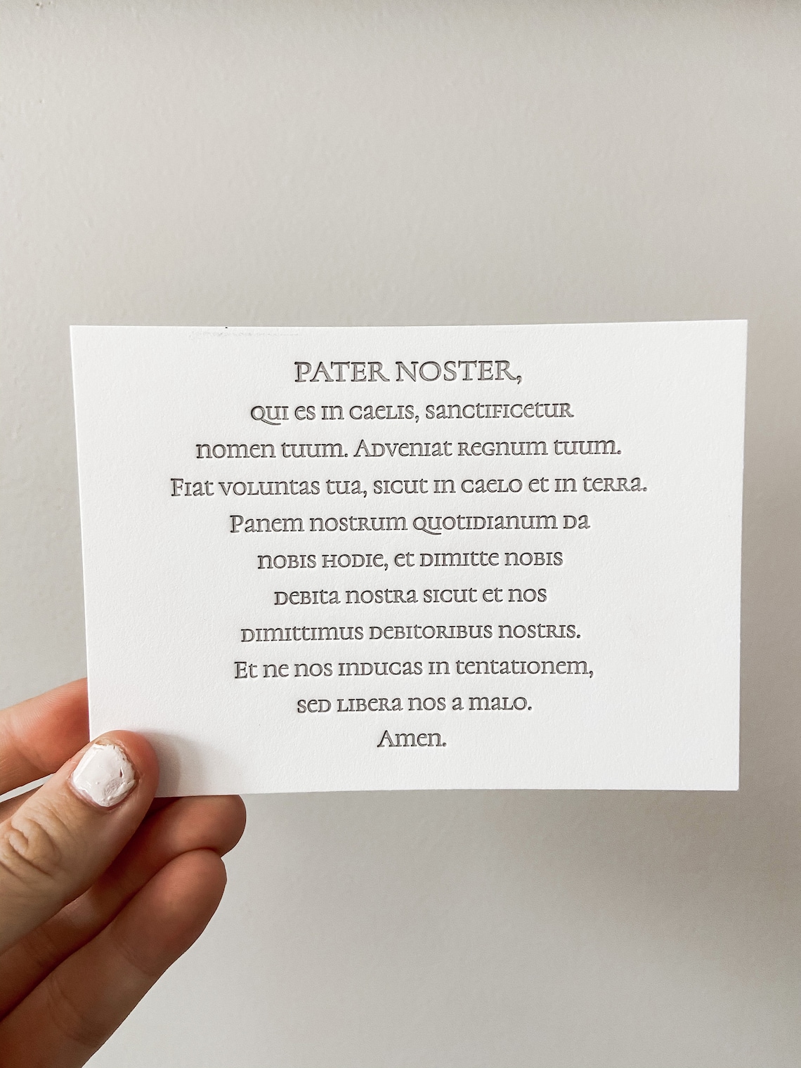 Our Father latin A1 Letterpress Prayer Card - Etsy