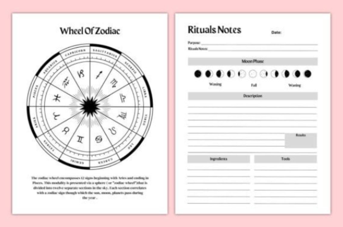 Editable Canva Moon and Astrology 2024 Planner Printable Template ...