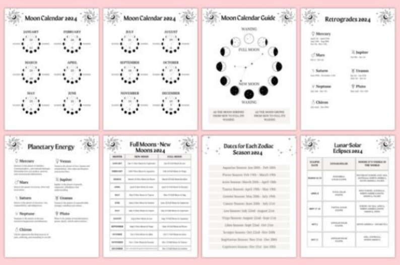 Editable Canva Moon and Astrology 2024 Planner Printable Template ... Editable Canva Moon and Astrology 2024 Planner Printable Template ...