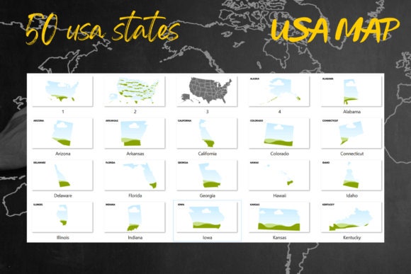 Canva Editable Frame 50 United States USA Map Frame Mockup Printables ...