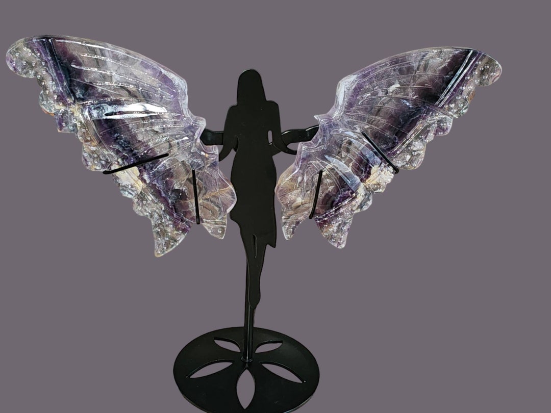 Spectacular Flourite Wings With Stand - Etsy