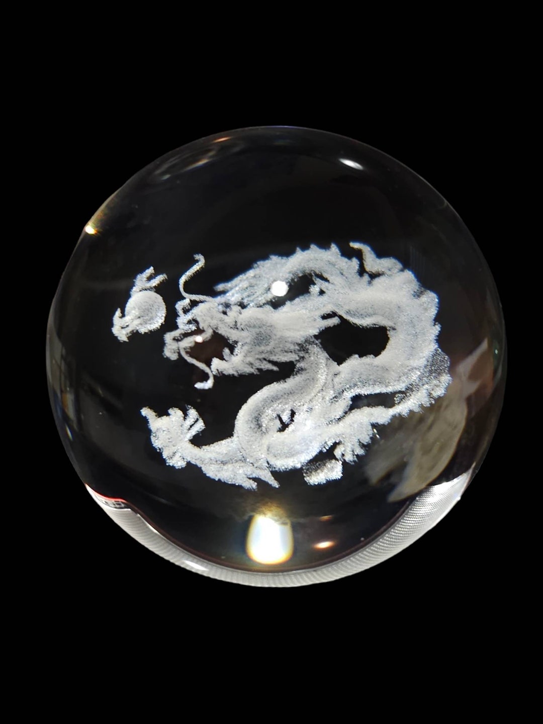 Dragon Laser Etched Glass Sphere - Etsy
