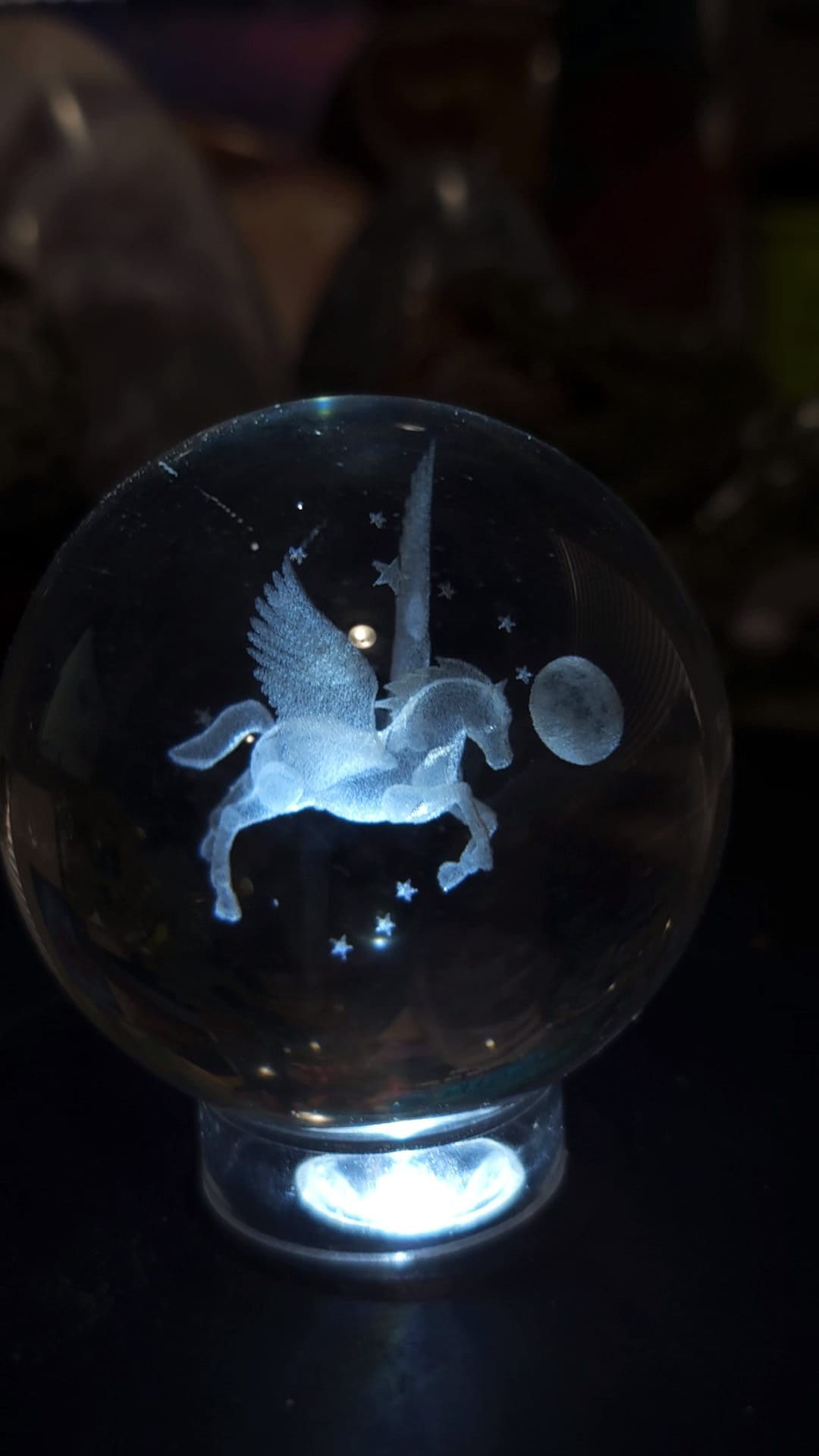 Pegasus Laser Etched Glass Sphere - Etsy