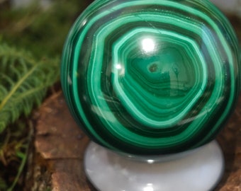 High Quality Large Malachite Sphere (completely Smooth, Except for One ...