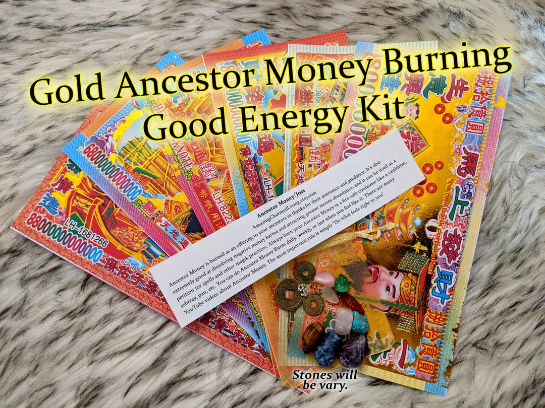 11 Joss Paper Ancestor Money Kit Lucky Ritual Heaven Bank Notes Altar ...
