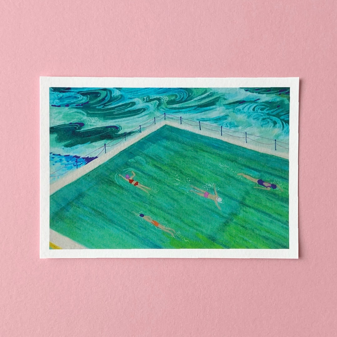 Bondi Swimmers, Alice Brisland, Signed Art, Giclée Print, Gift for ...