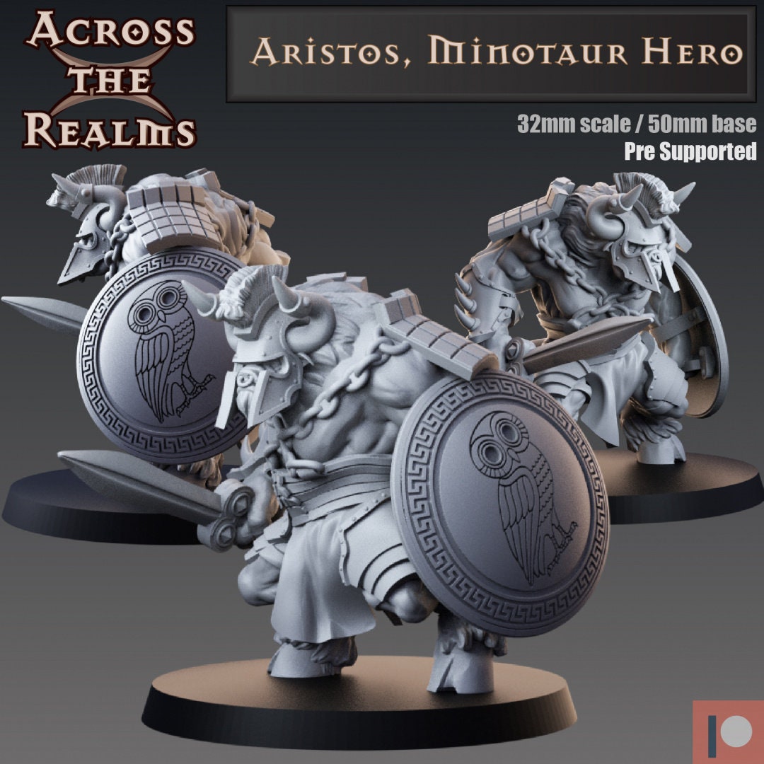 Toys DnD Miniature Minotaur warrior by across the realms 50mm base Toys ...