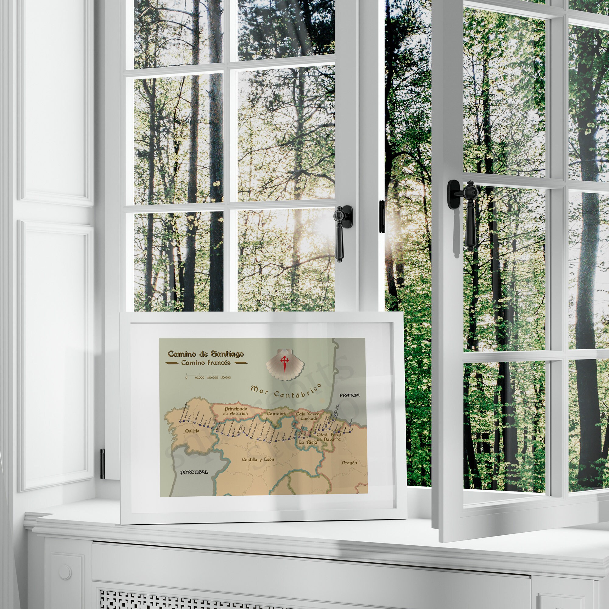 Camino De Santiago Map - the French Way | Home Decor Digital Download ...