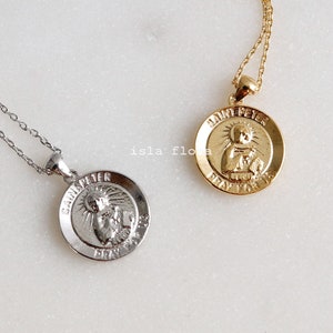 St Peter Coin Pendant Necklace, Gold Dipped Saint Peter the Apostle ...