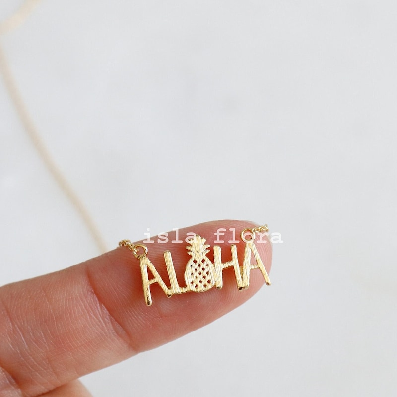 Pineapple Aloha Necklace - Etsy UK