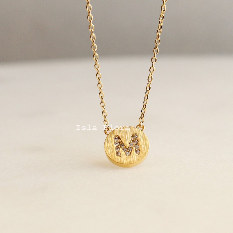 Letter M Necklace - Etsy