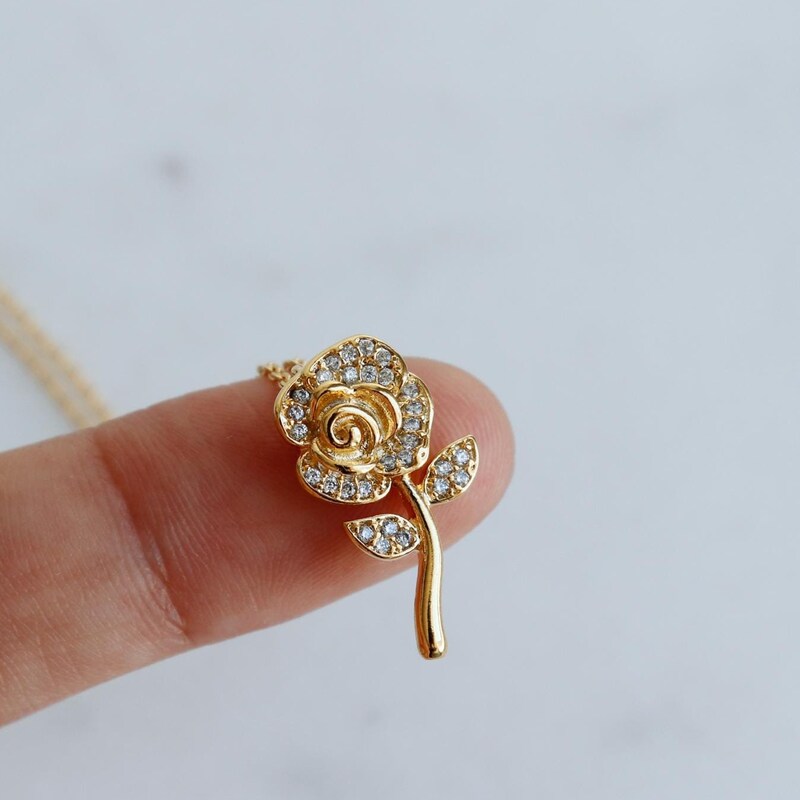 Rose Necklace - Etsy