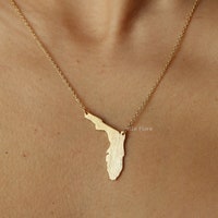 Personalized Florida State Necklace, Sterling Silver Hometown Gift - Etsy