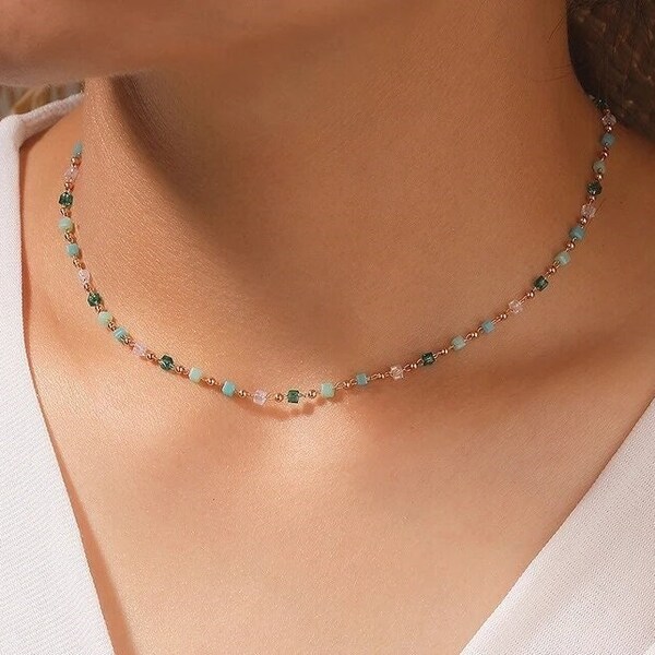 Beaded Bar Necklace - Etsy
