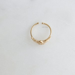 Full Eagle or Hawk Brass Ring, Flying, Delicate Gold Plated, Spread ...
