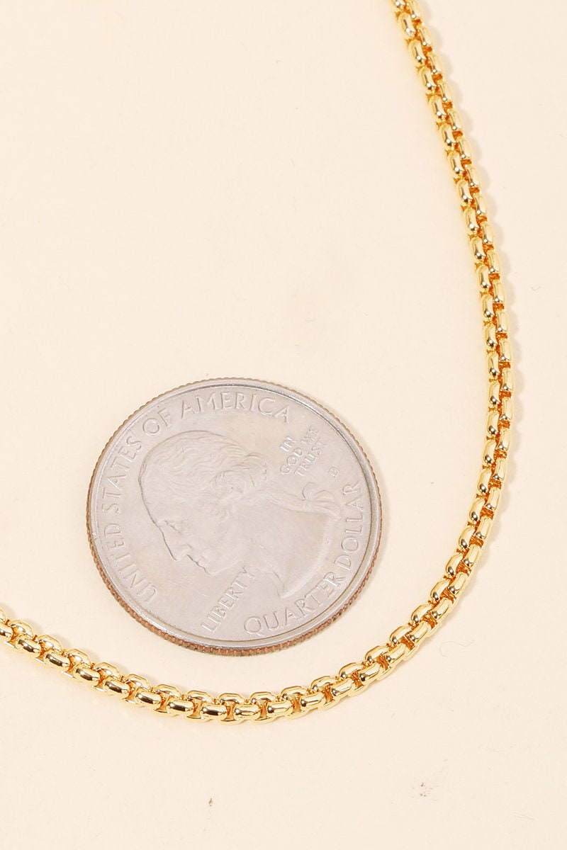 Tangle Free Dainty Thin Box Chain Necklace Gold Played L - Etsy