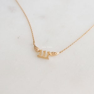 111 Winged Angel Number Necklace, Gold, Silver Spiritual Guidance ...