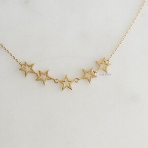 Starlink Necklace 18K Gold Dipped Cut Out Multiple Stars Chain, Dainty ...