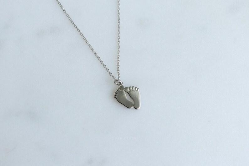 Dainty Cute Feet Pendant Necklace, Toes Precious Footprints, Gold ...