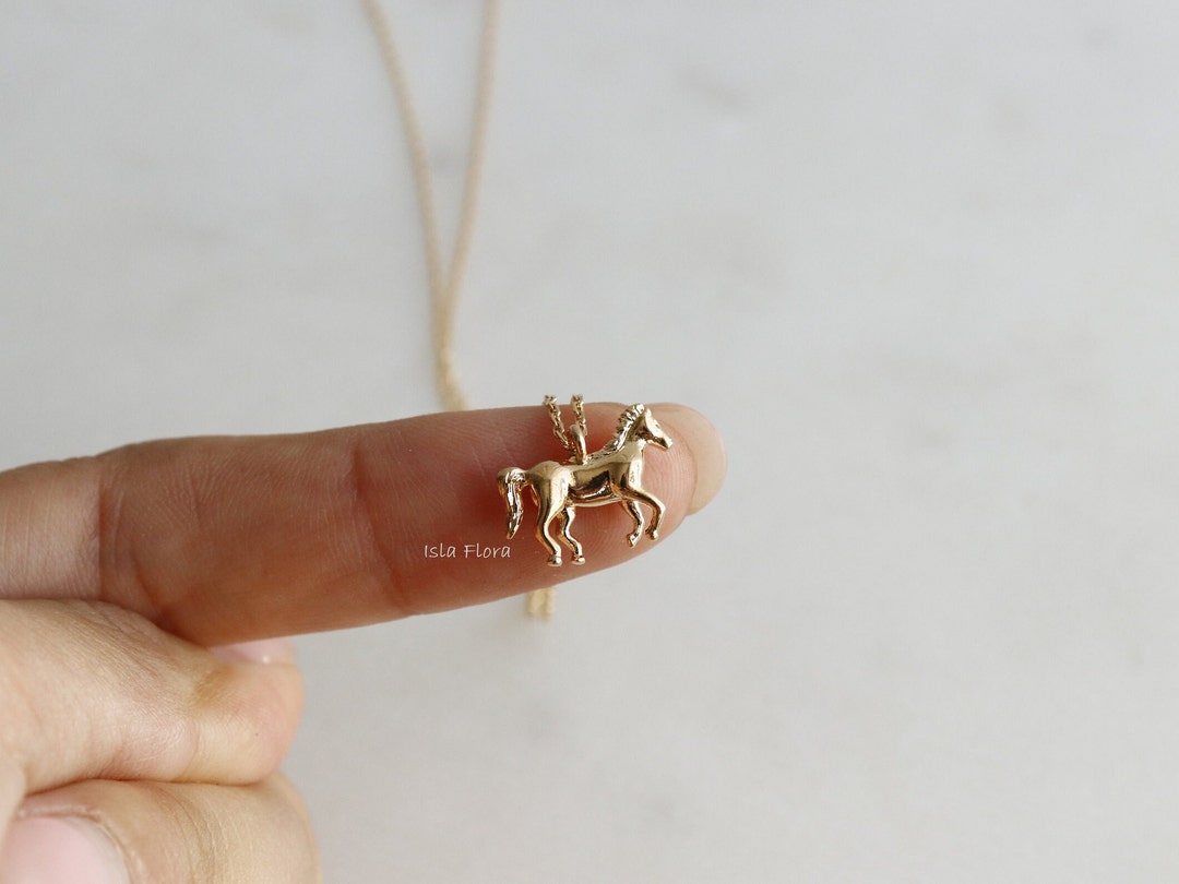 Tiny Dainty Running Horse Necklace, Western Silver Cowgirl, Gold Dipped ...