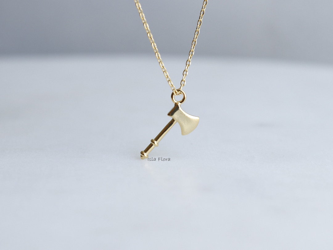 Dainty Axe Pendant Necklace, Gold Plated Strong, Small Adventurous ...