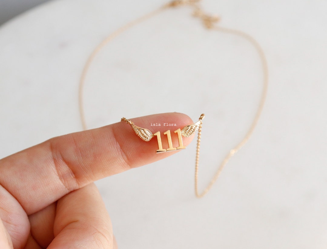111 Winged Angel Number Necklace, Gold, Silver Spiritual Guidance ...