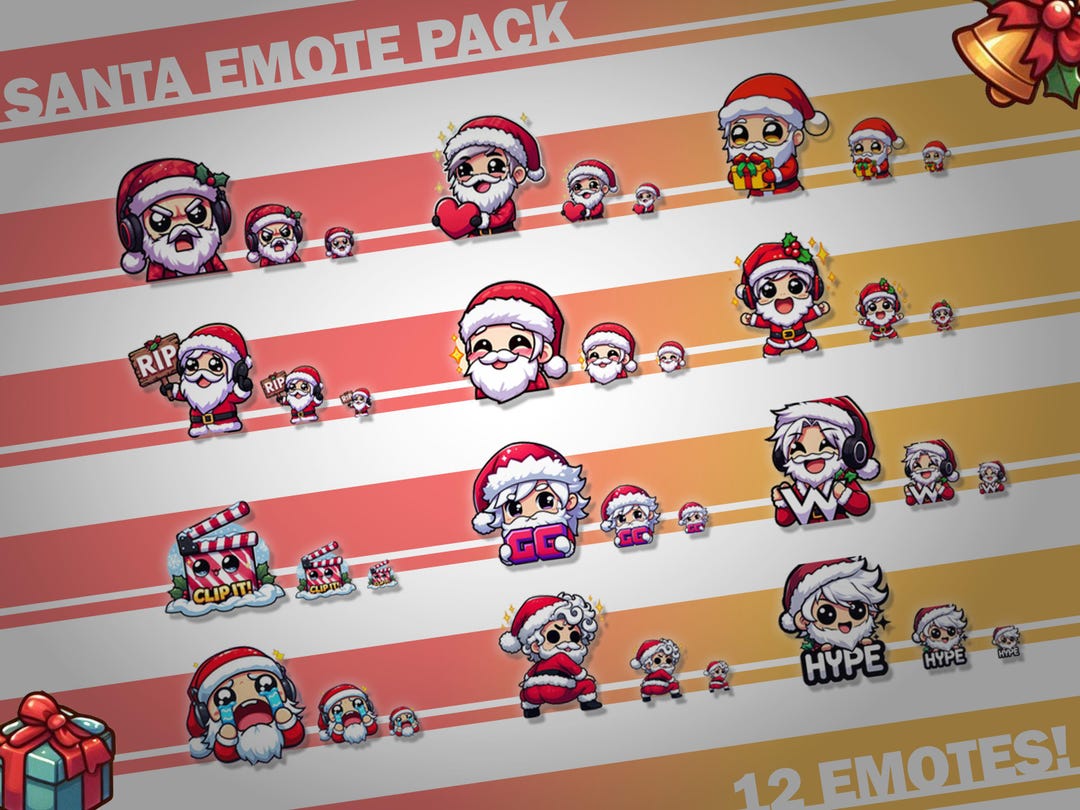 Santa Emote Pack - Etsy