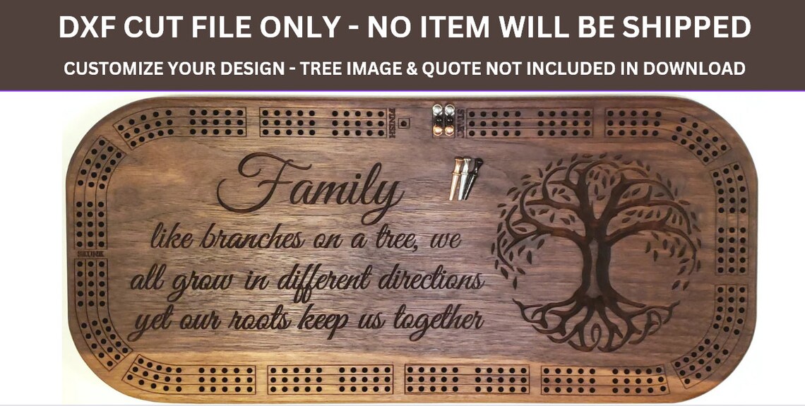 Cribbage Board DXF, SVG, PDF, Crv File Only, Customizable Design. - Etsy