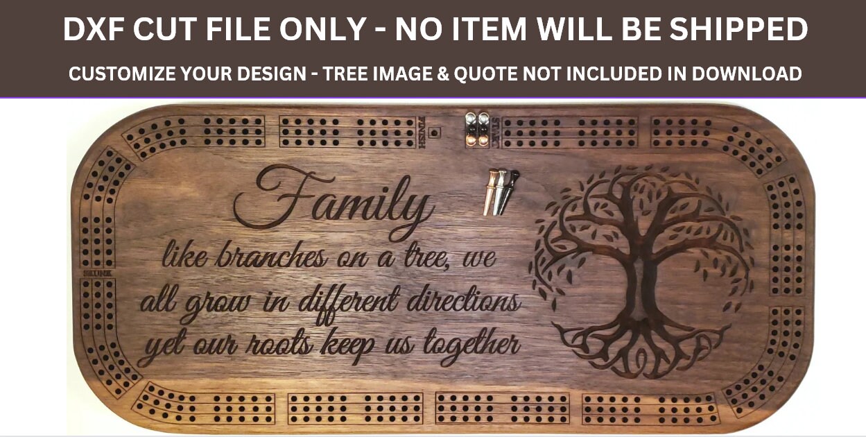 Cribbage Board DXF, SVG, PDF, Crv File Only, Customizable Design. - Etsy