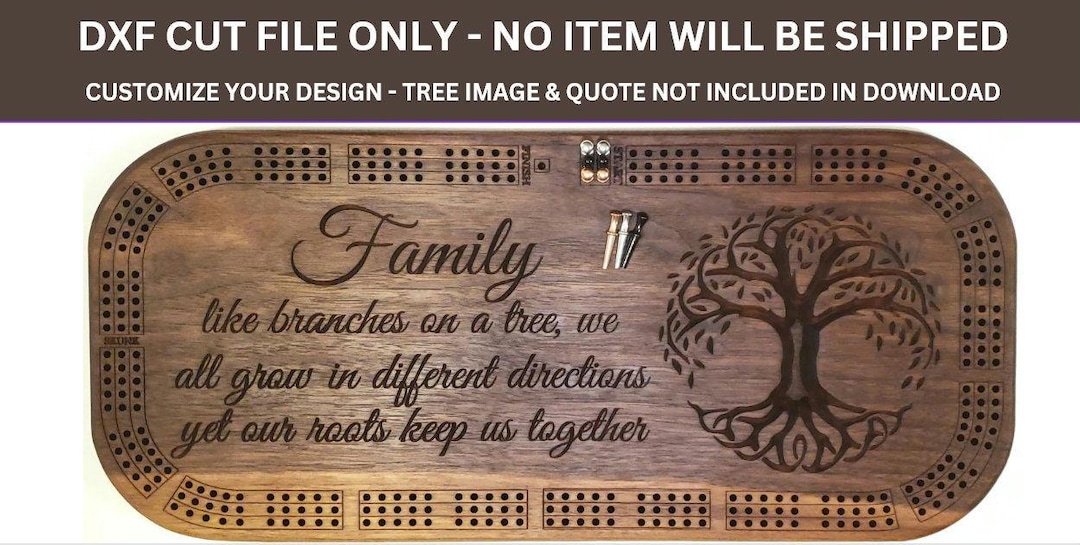 Cribbage Board DXF, SVG, PDF, Crv File Only, Customizable Design. - Etsy