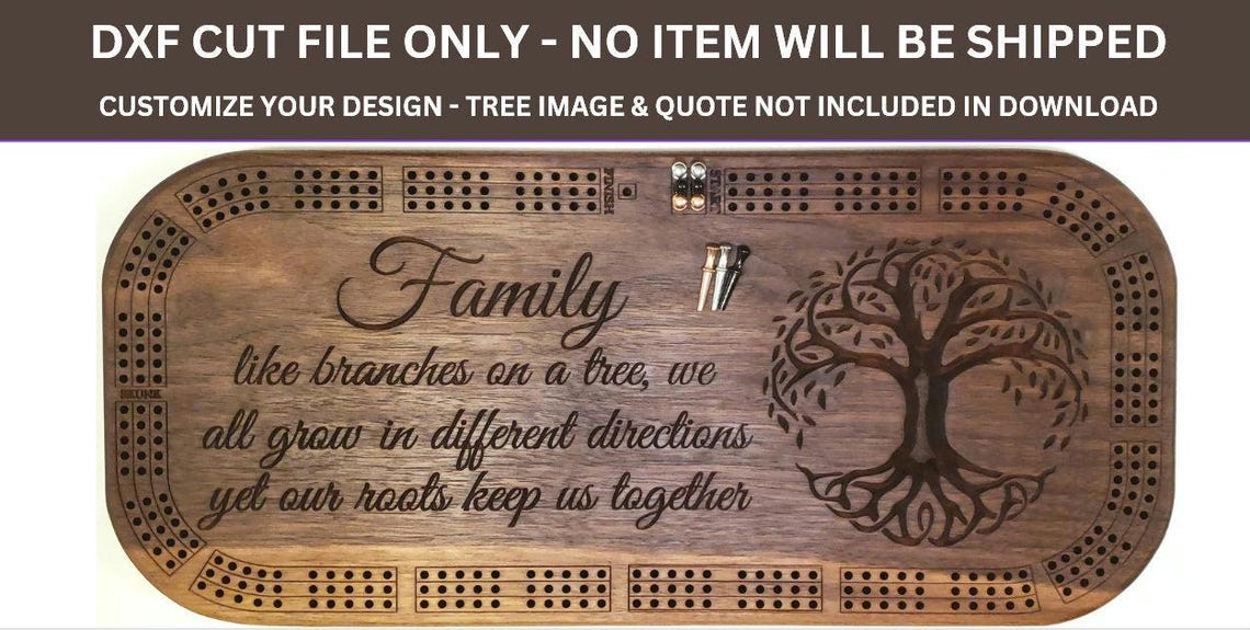 Cribbage Board DXF, SVG, PDF, Crv File Only, Customizable Design. - Etsy