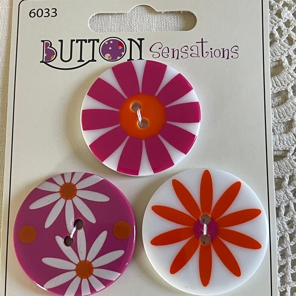 Large Floral Buttons - Etsy