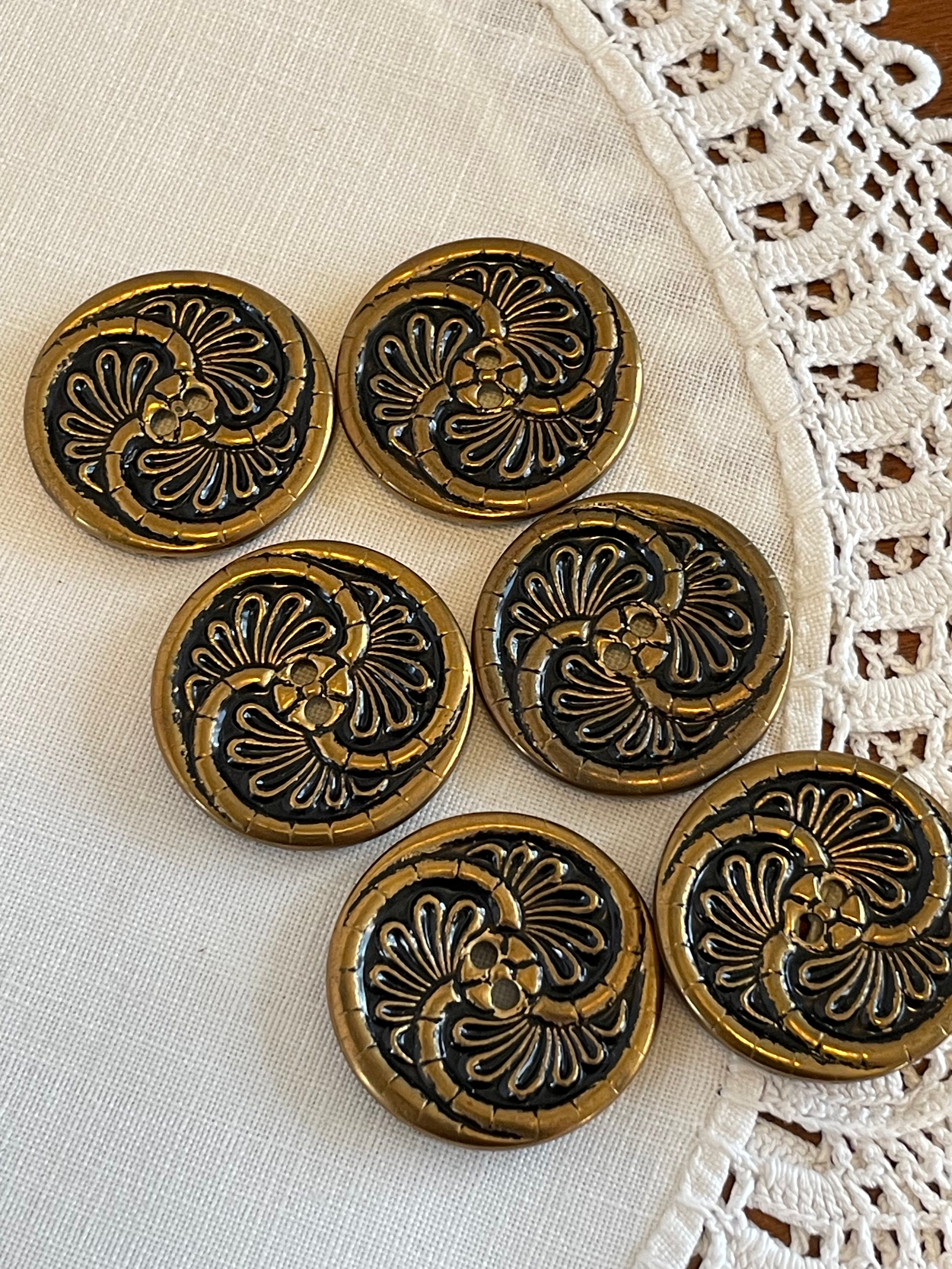 Set of 6 Vintage Metal Buttons - Etsy