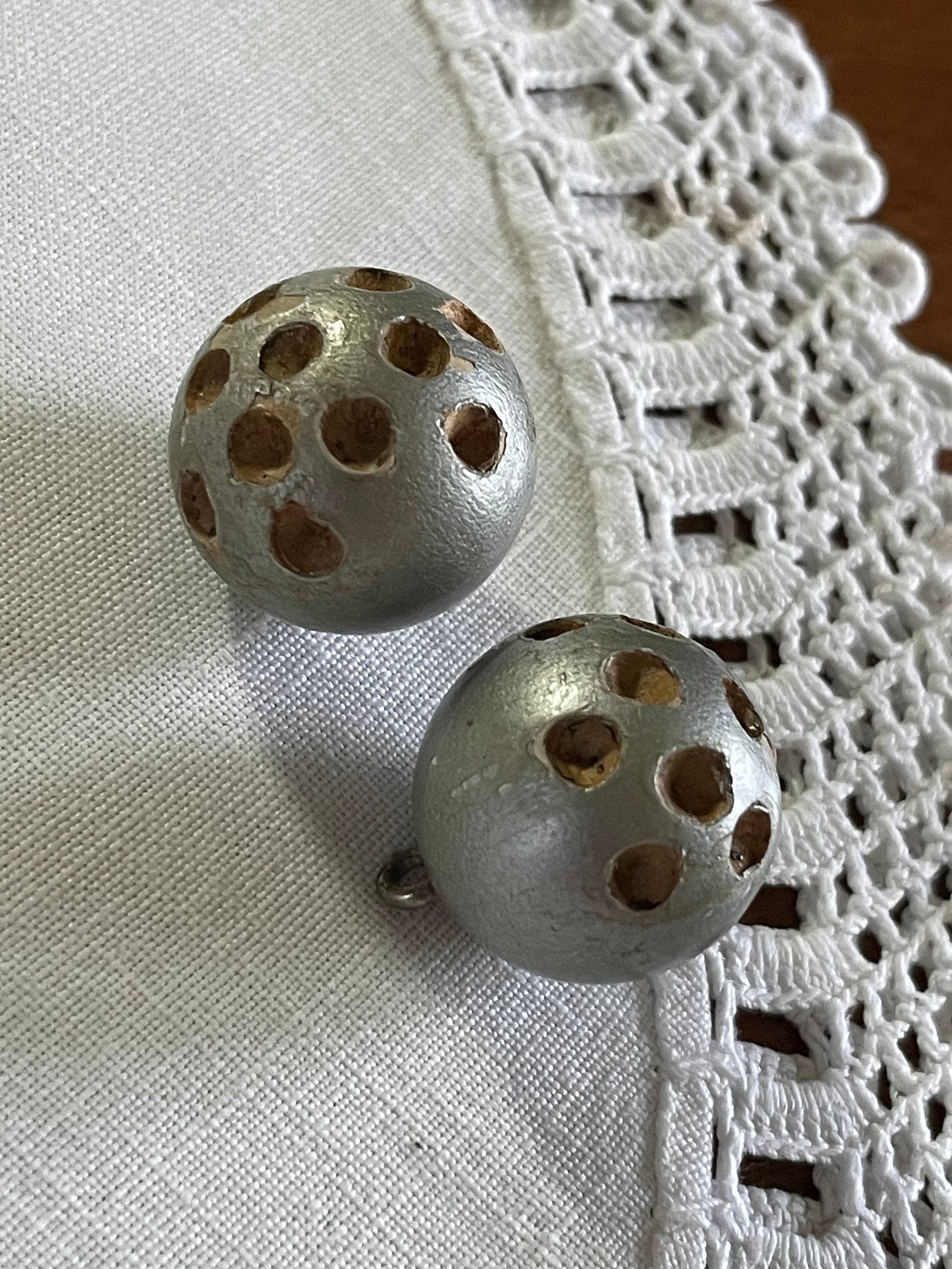Vintage Wood Ball Buttons, Drilled for Pastes - Etsy