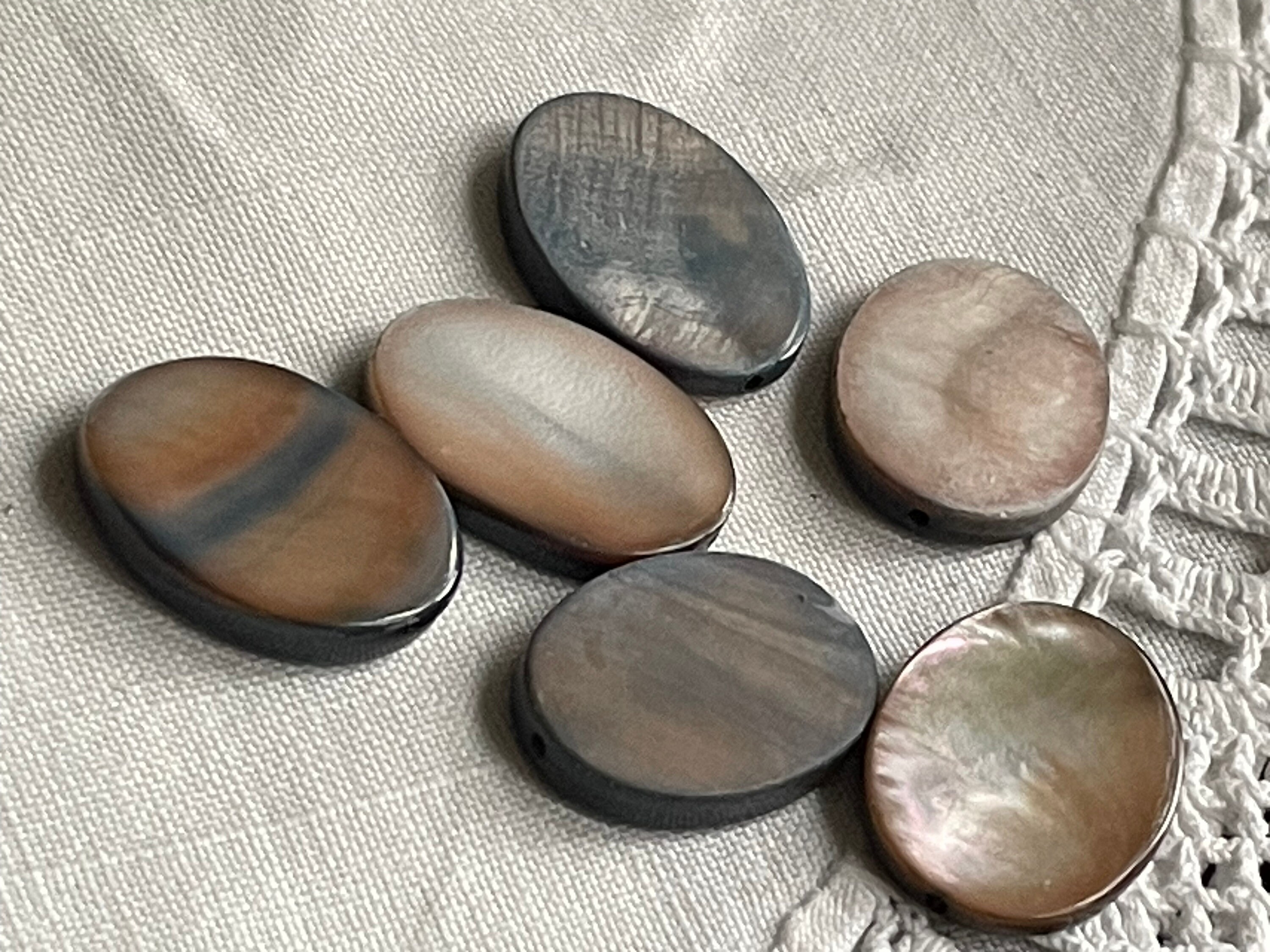 Vintage Smoky MOP Discs, Set of 6 - Etsy