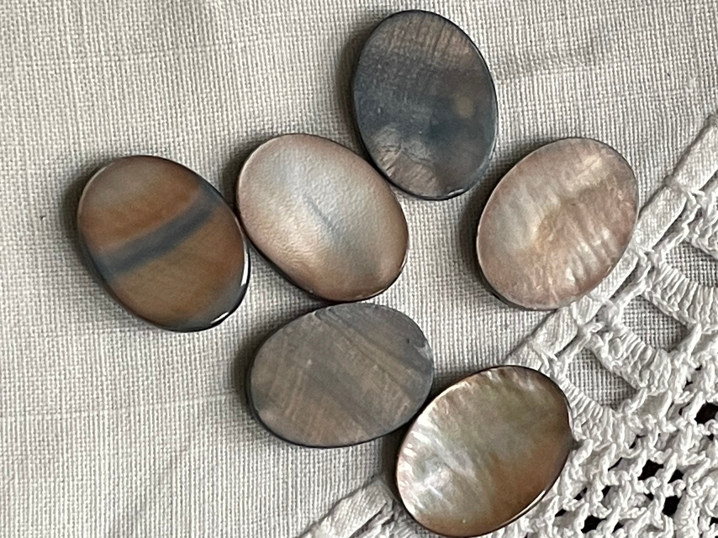 Vintage Smoky MOP Discs, Set of 6 - Etsy