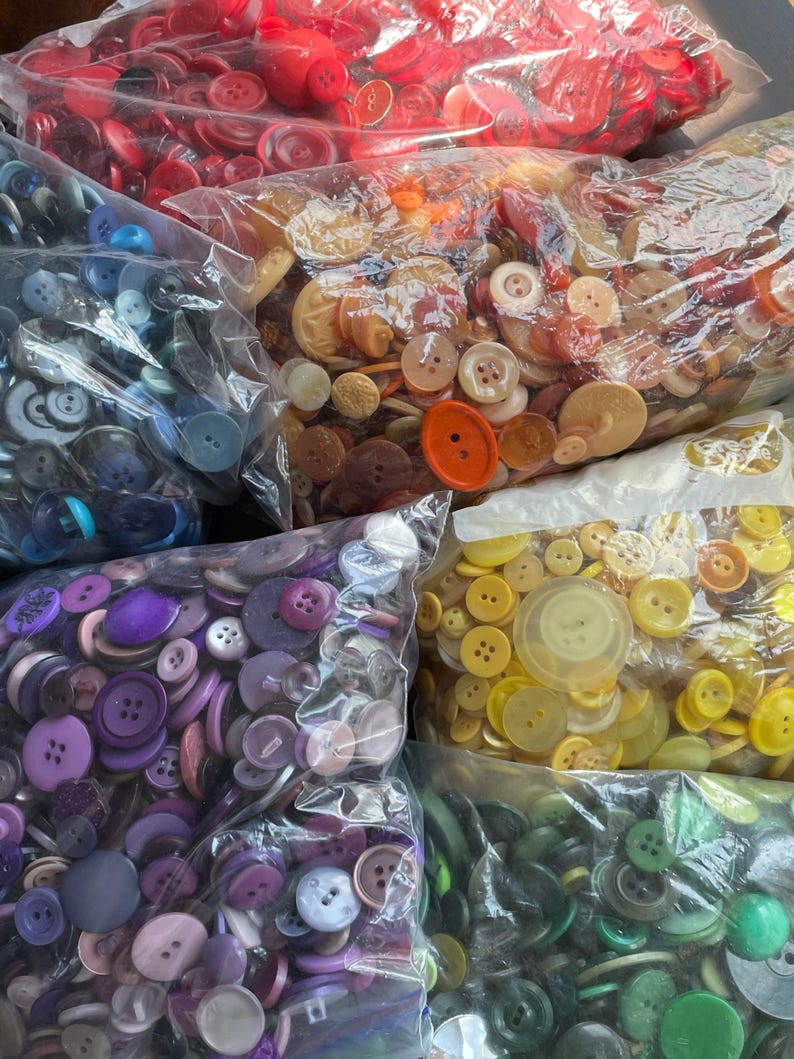 Rainbow Colors Crafting Buttons - Etsy