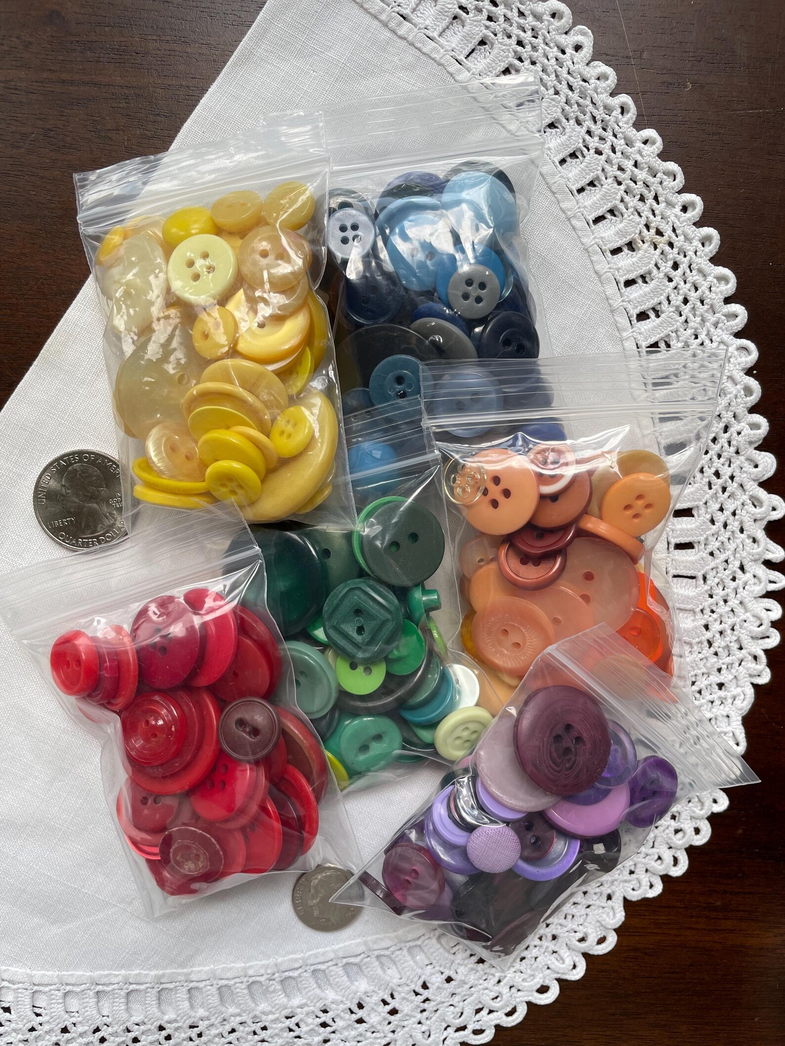 Rainbow Colors Crafting Buttons - Etsy