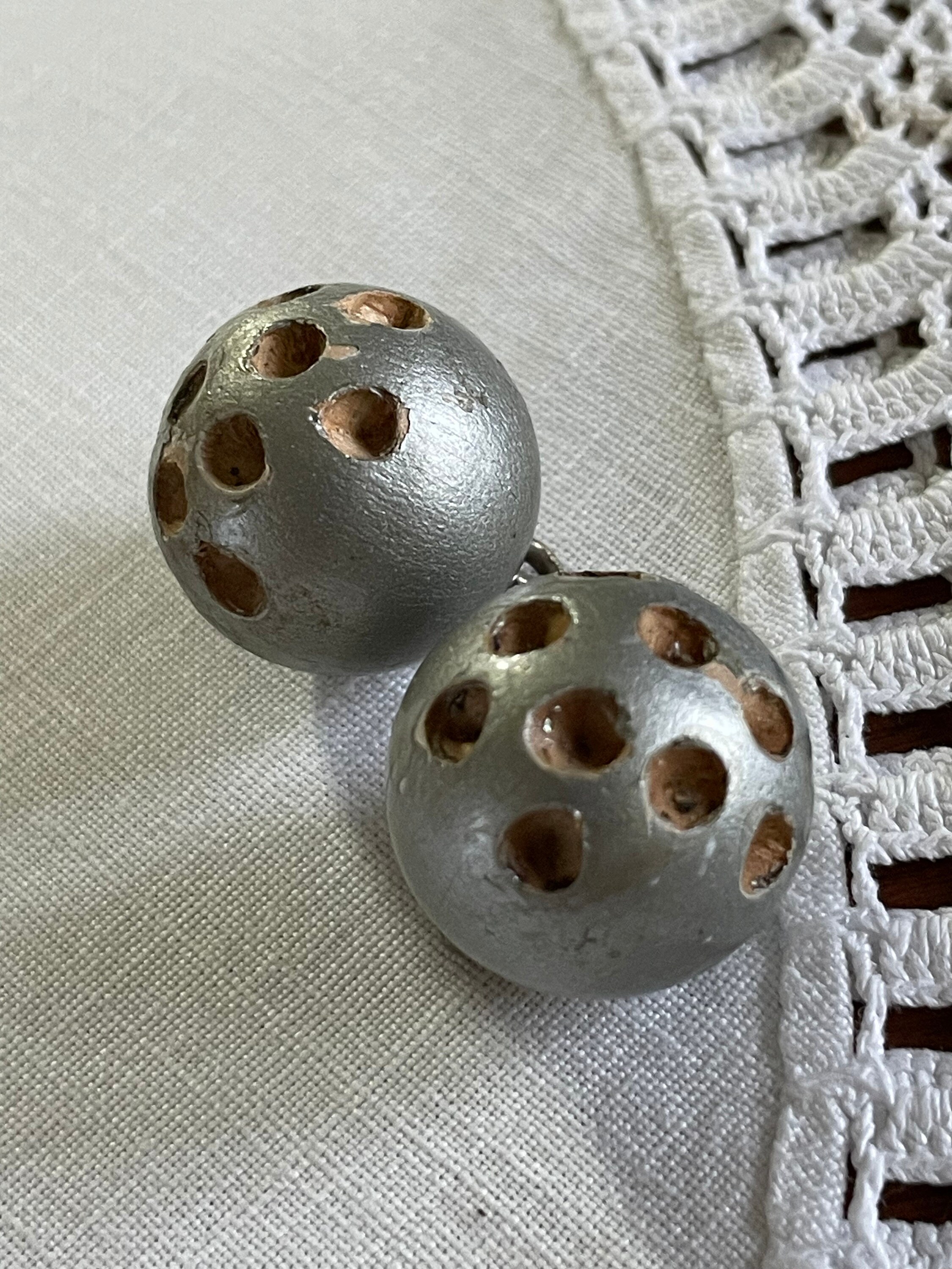 Vintage Wood Ball Buttons, Drilled for Pastes - Etsy