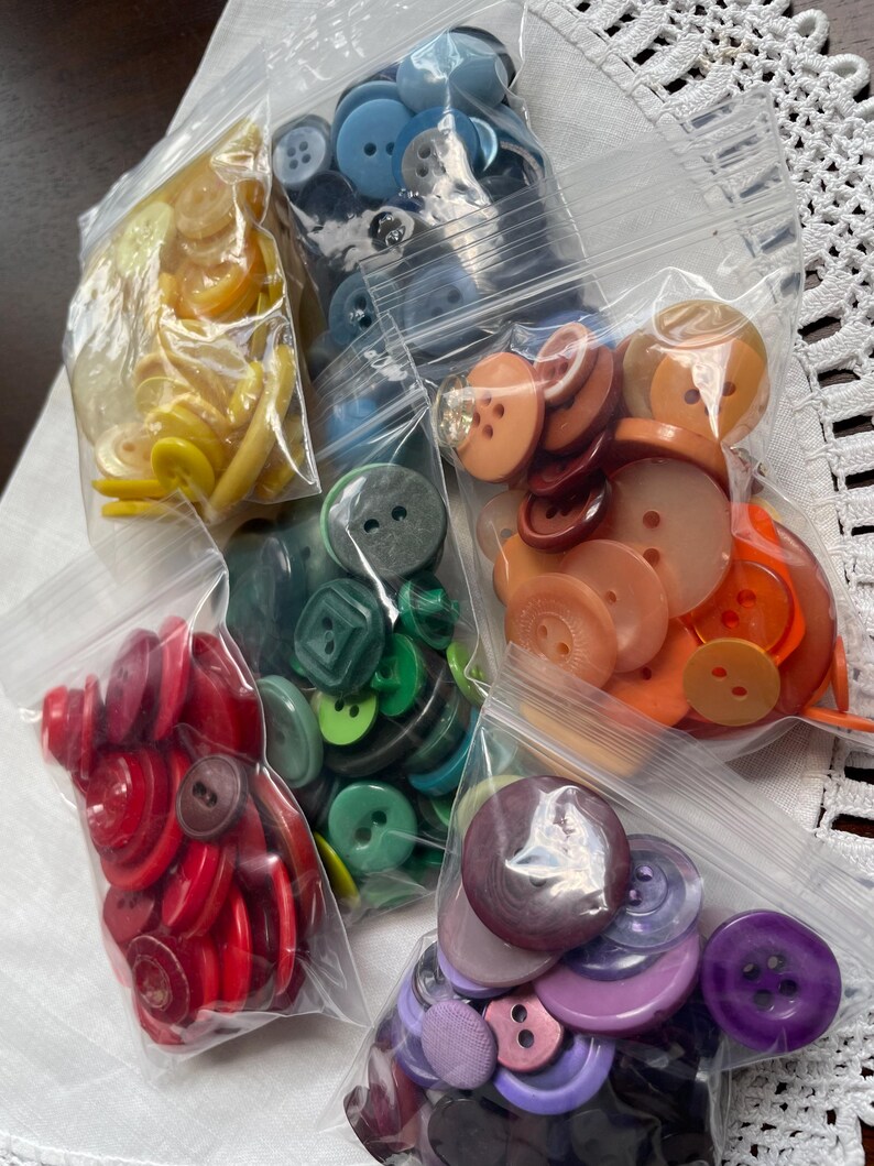 Rainbow Colors Crafting Buttons - Etsy