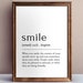 Smile Definition Printable Wall Poster Instant Download A4 - Etsy