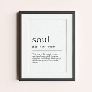 Soul Definition Poster Printable Wall Art INSTANT DOWNLOAD - Etsy