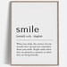 Smile Definition Printable Wall Poster Instant Download A4 - Etsy