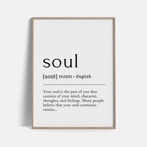 Soul Definition Poster Printable Wall Art INSTANT DOWNLOAD - Etsy