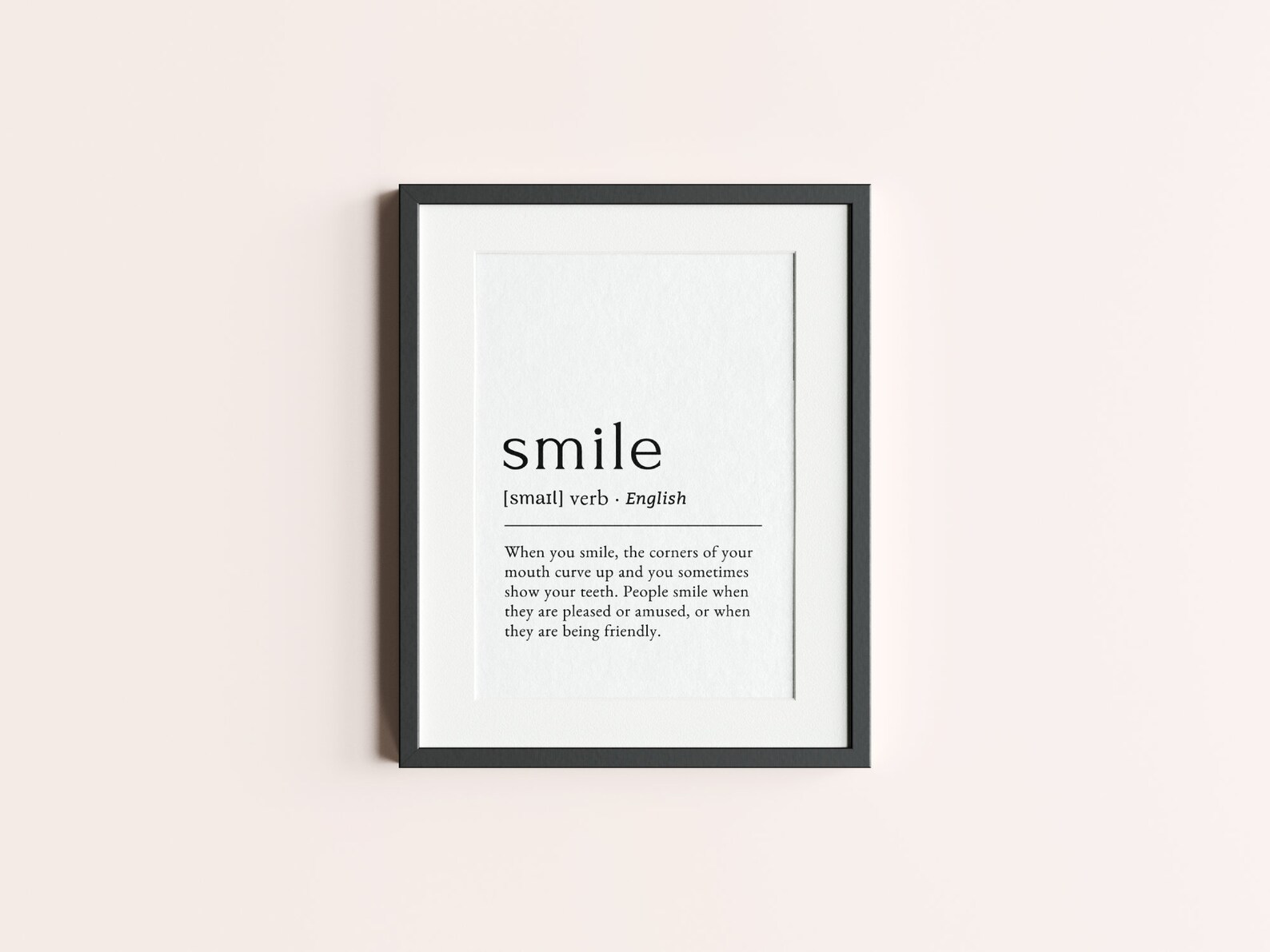 Smile Definition Printable Wall Poster Instant Download A4 - Etsy