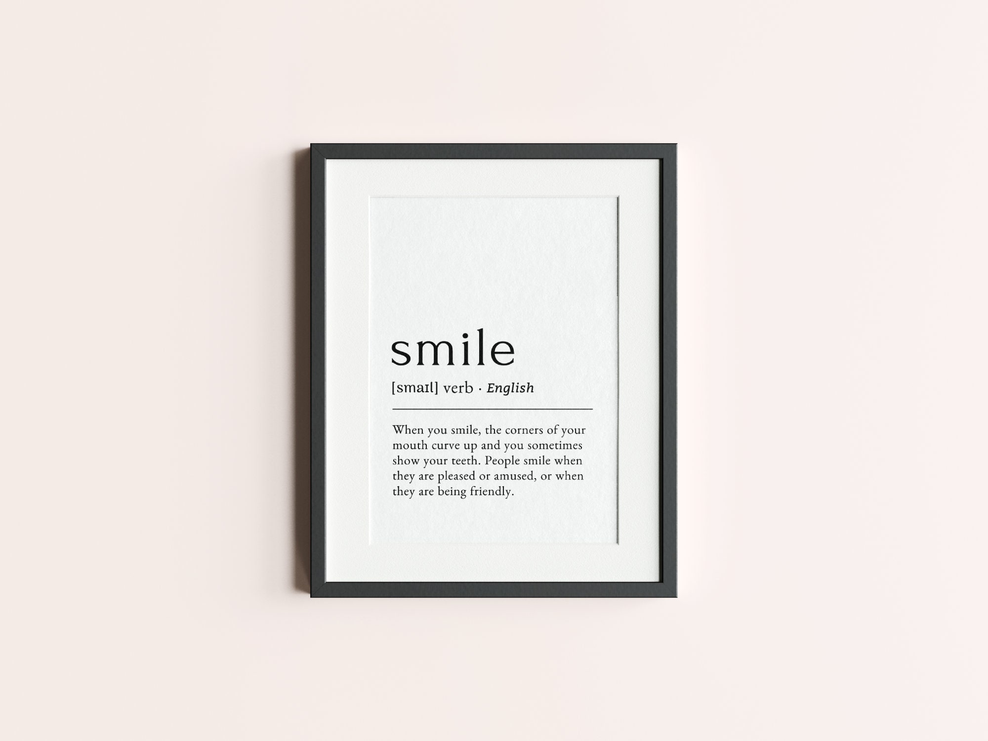 Smile Definition Printable Wall Poster Instant Download A4 - Etsy
