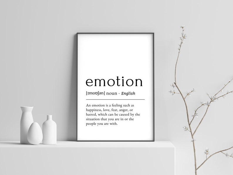 Emotion Definition Poster Printable Wall Art Instant Download A4 - Etsy